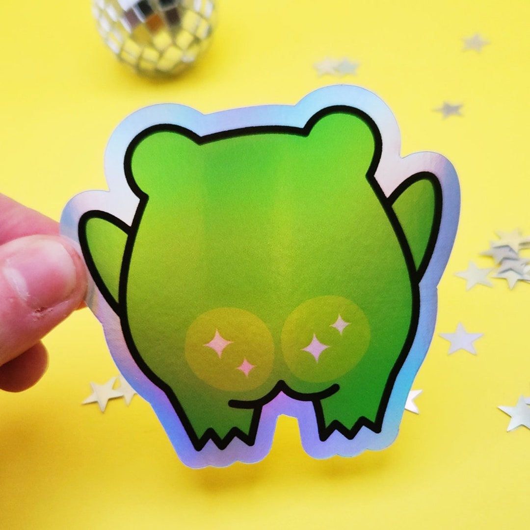 Frog Butt Sticker Funny Cute Hilarious Sticker Toad Holographic Journal ...