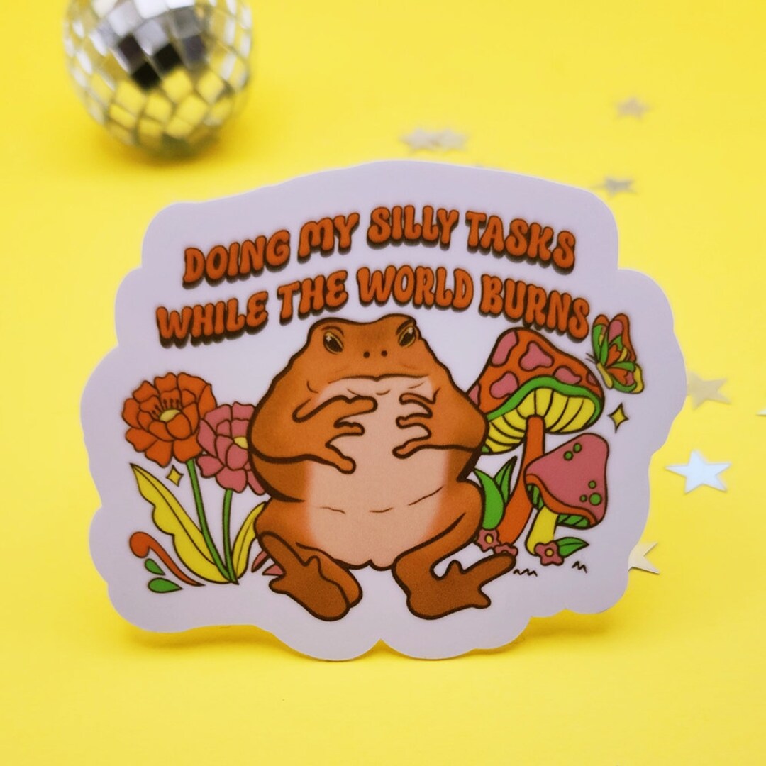 Frog Sticker Funny Meme Cute Froggies Sticker Glossy Waterproof ...