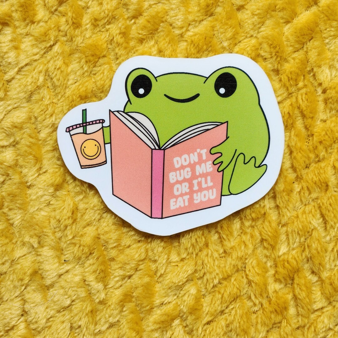 Funny Frog Sticker I'll Eat You Funny Cute Glossy Waterproof ...
