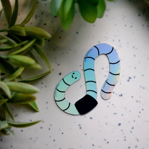 Holographic Worm Stickers Earthworm Nature Cute Planner - Etsy