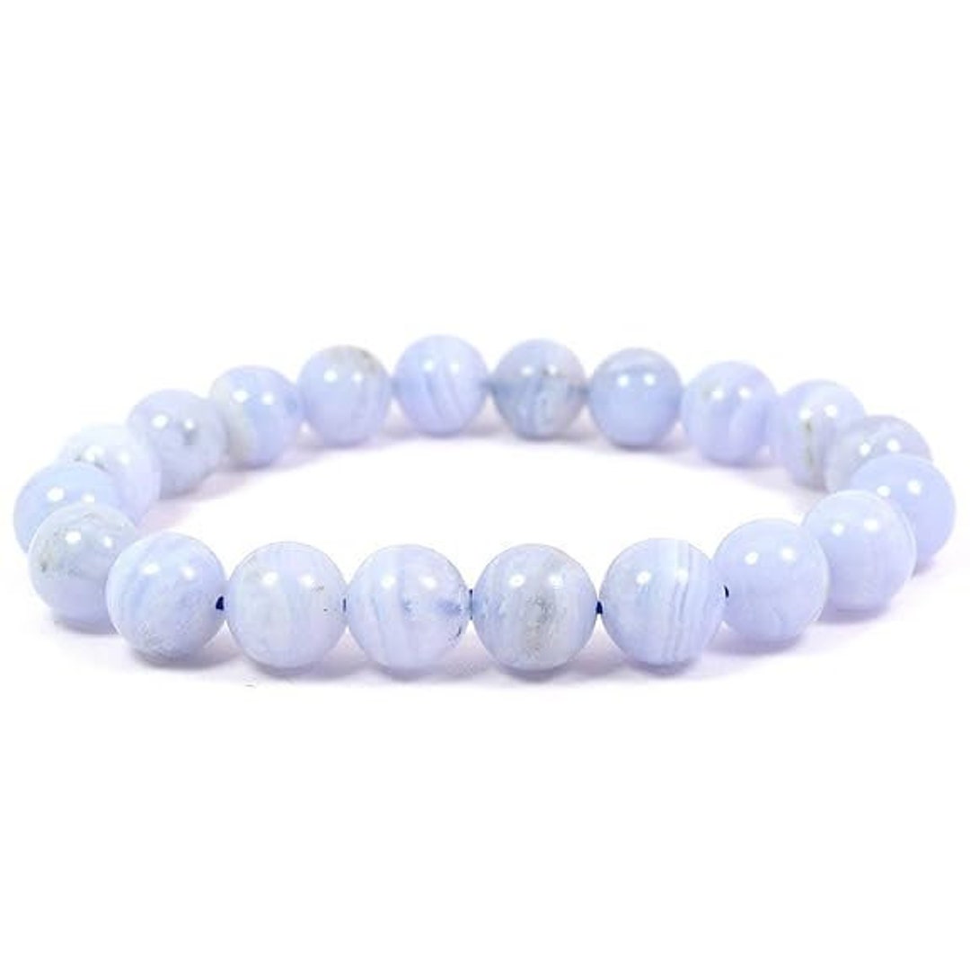 Blue Lace Agate Bracelet Crystal Bracelet 8mm Beaded Bracelet, Natural ...