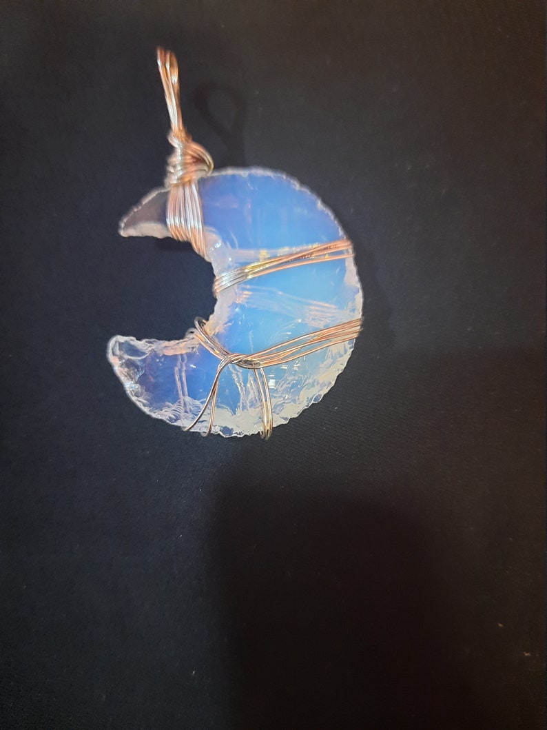 Crescent Opal Moon Pendant Opalite Moon Shape Pendant Opal - Etsy