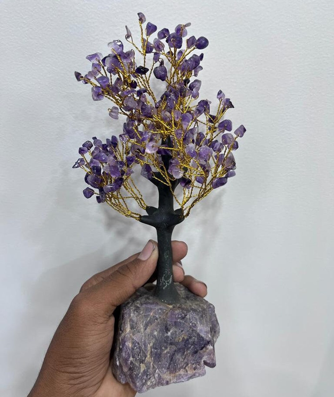 Amethyst Tree on Amethyst Cluster Rough Stone Amethyst Crystal Tree ...