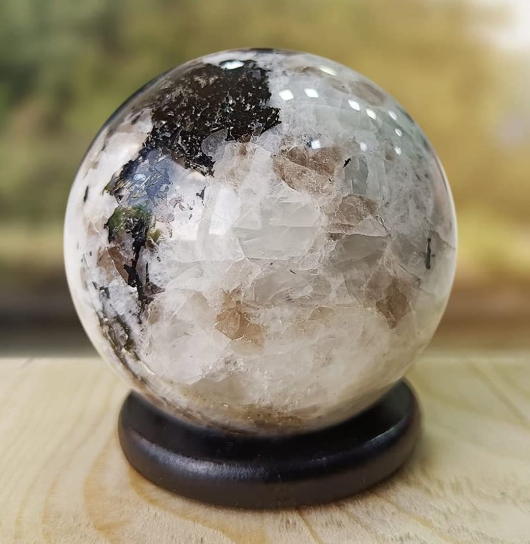 100MM Large Rainbow Moonstone Sphere Rainbow Moonstone Ball Undrilled ...