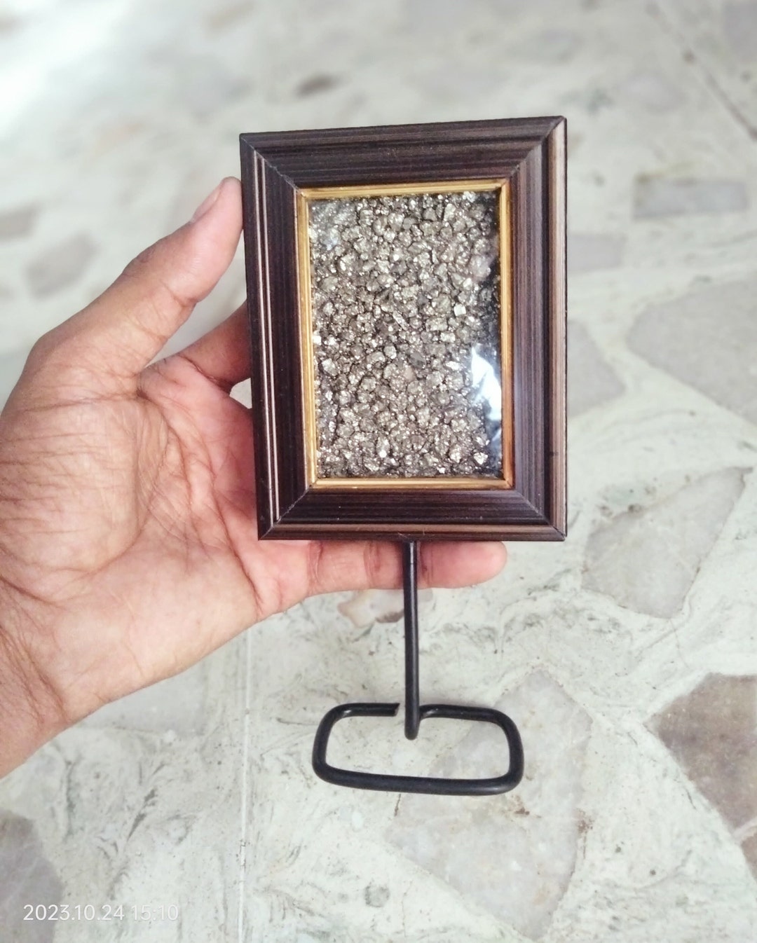 Beautiful A Quality Peru Pyrite Frame With Stand Fools Gold - Etsy