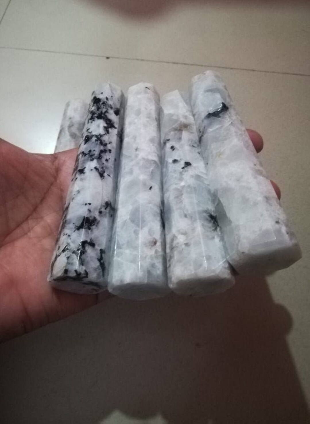 Set of 3 Moonstone Crystal Points, Moonstone Obelisk, Moonstone Crystal ...