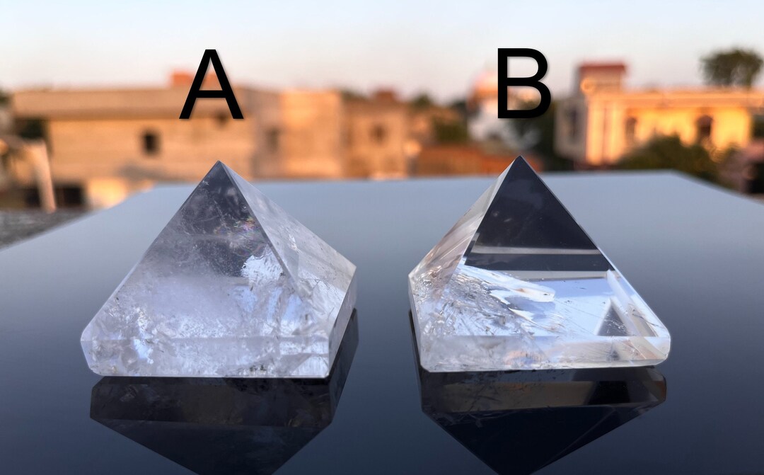 Clear Crystal Quartz Pyramid, A Quality Clear Quartz Pyramid, Flashy ...