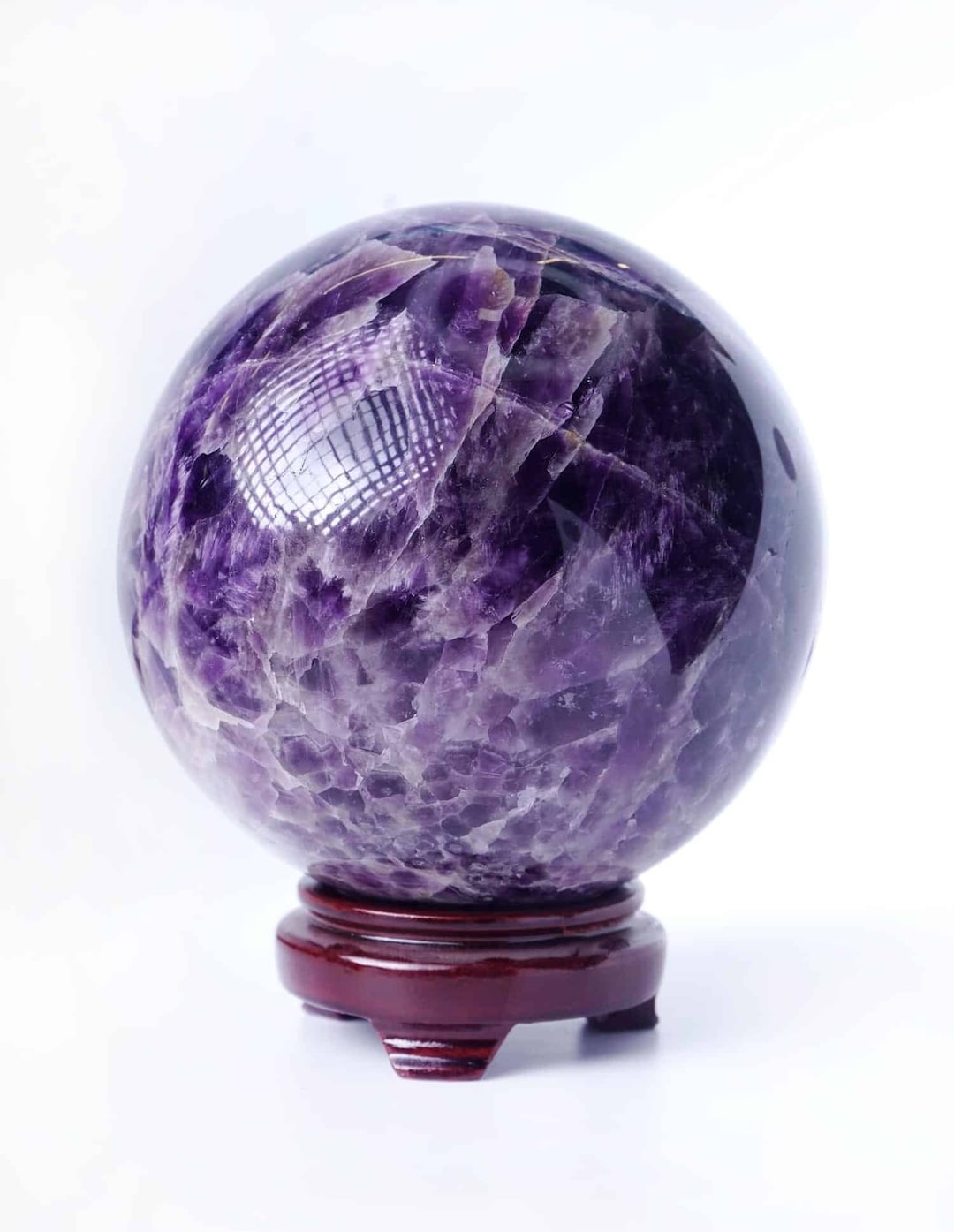 Large Dream Amethyst Crystal Sphere 100MM Brazil Amethyst Ball Gemstone ...