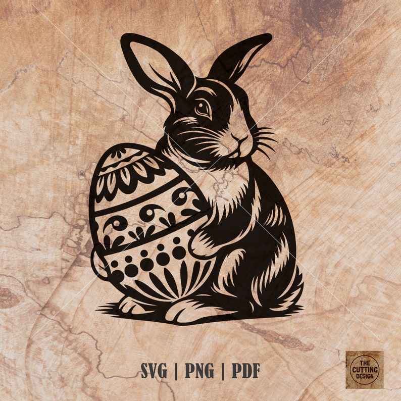 Cute Bunny Rabbit Easter Silhouette Laser Engraving Cut Files, Bunny ...