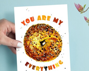 Bagel Birthday Card - Etsy