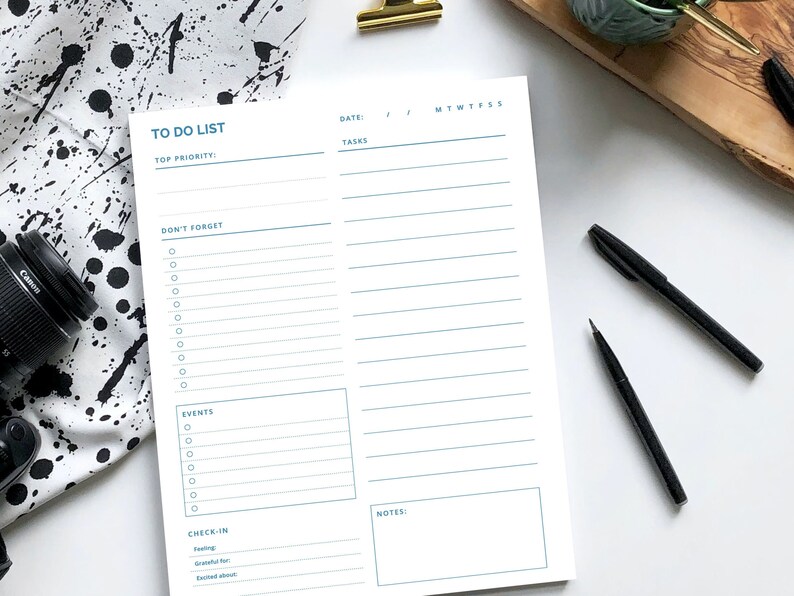 DAILY PLAN CHECKLIST, to Do List, Productivity Task, Minimalist Daily ...