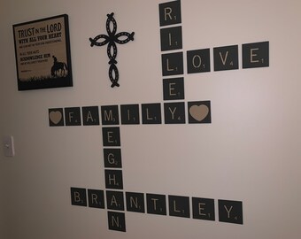 Large Scrabble Wall Tiles , 5.5 Wood Tiles Blocks, Gallery Wall Decor ...