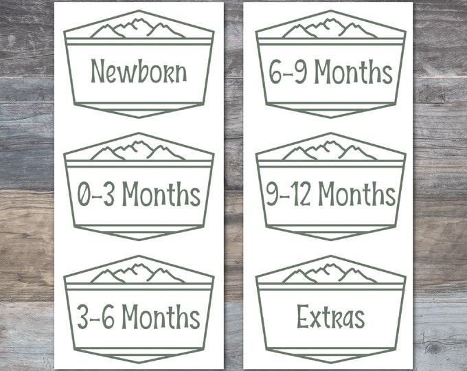 Kids Clothing Bin Labels, Nursery Clothes Organization, Baby Room ...