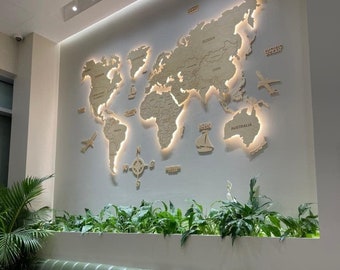 World Map Led - Etsy UK