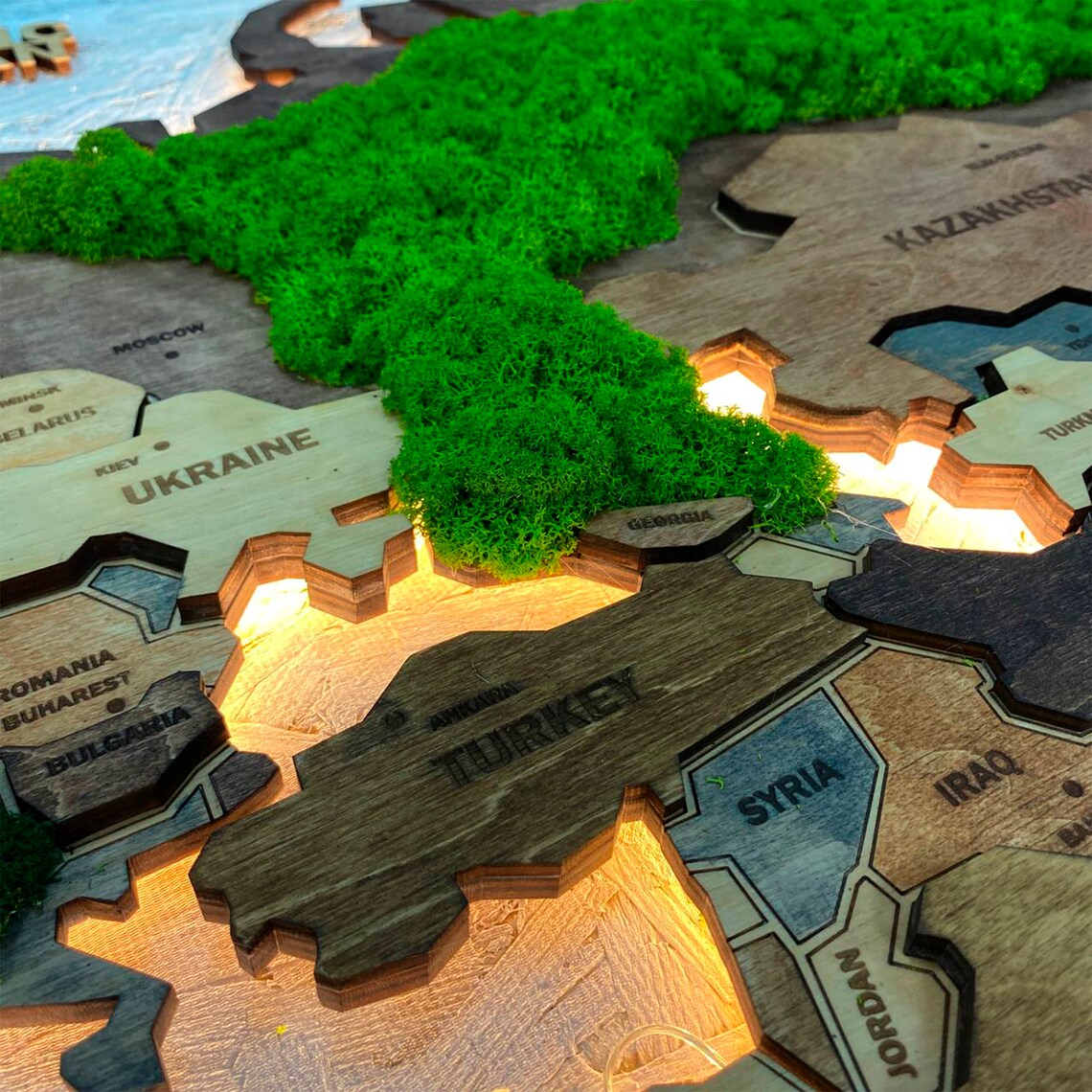 Moss World Map Moss Wall Art Preserved Moss Moss Art Map - Etsy