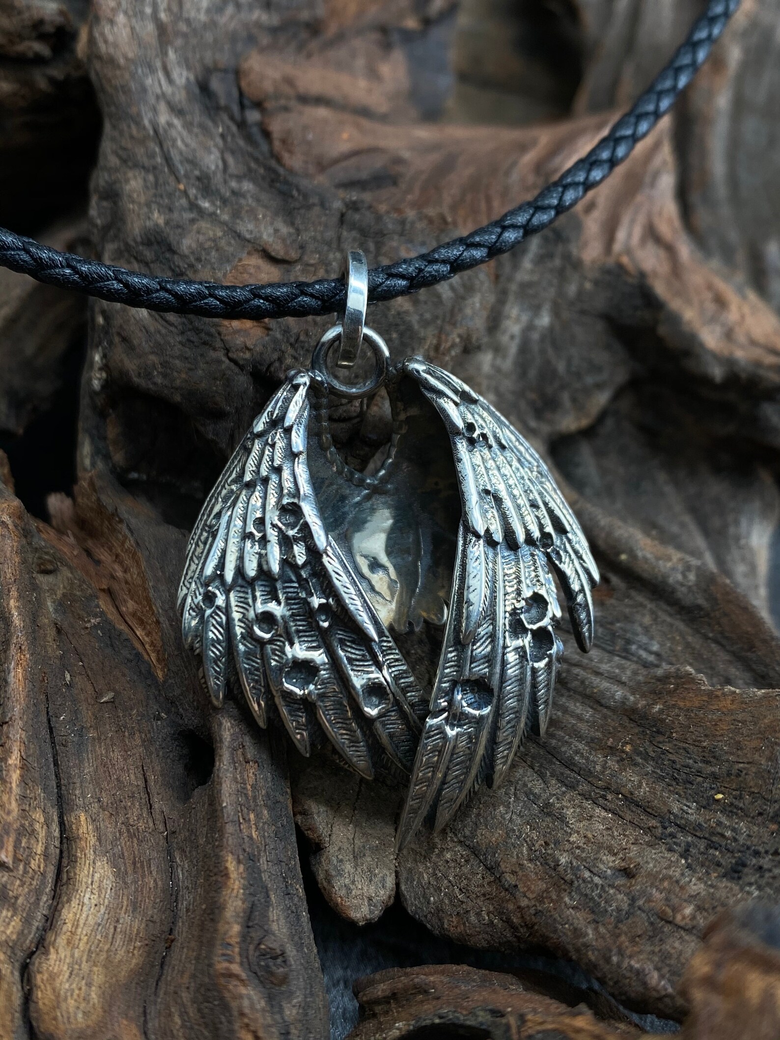 Wing Pendant Wing Necklace Angel Wings Protected Wing Necklace | Etsy