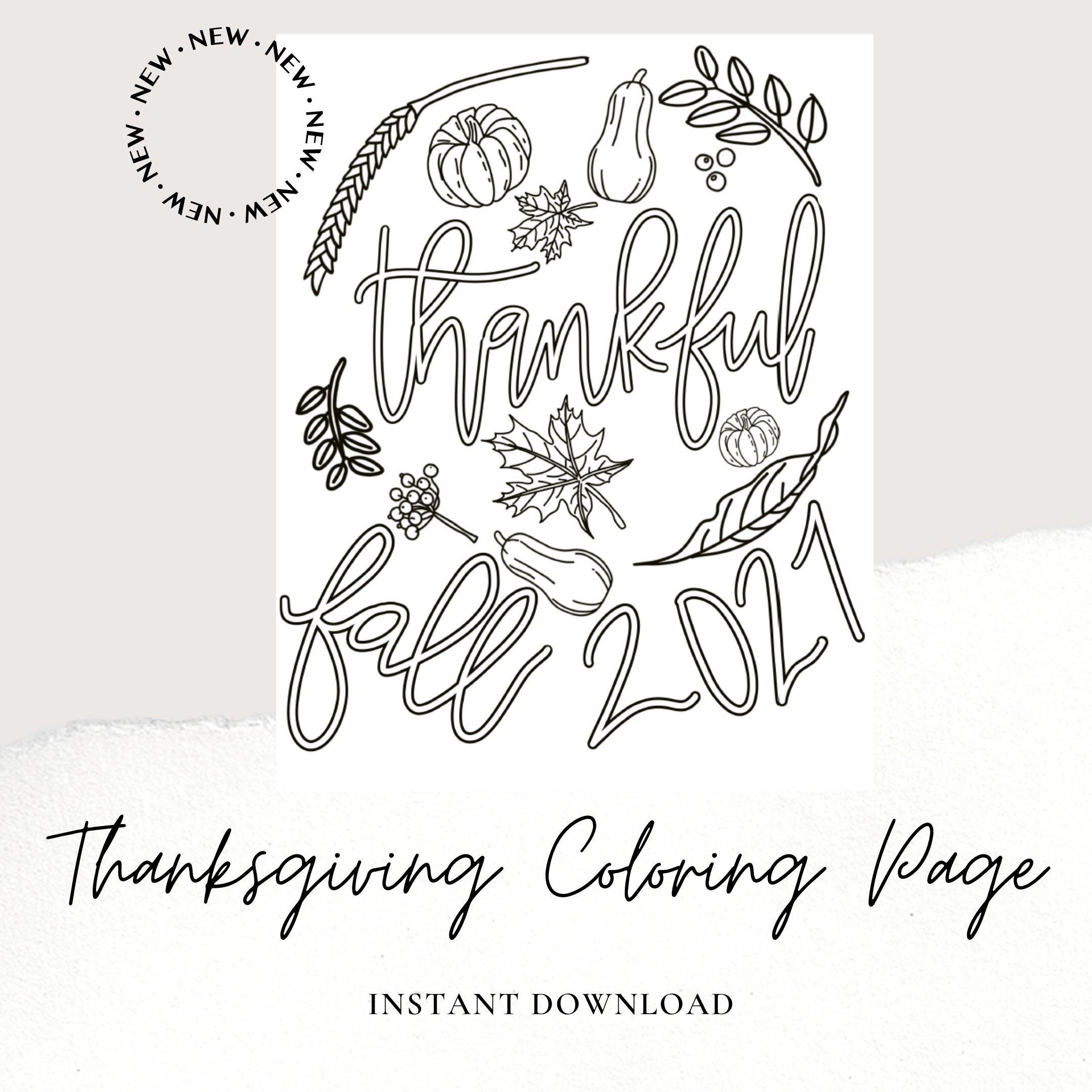 Printable Thanksgiving Coloring Page, Fall Coloring Page, Printable ...
