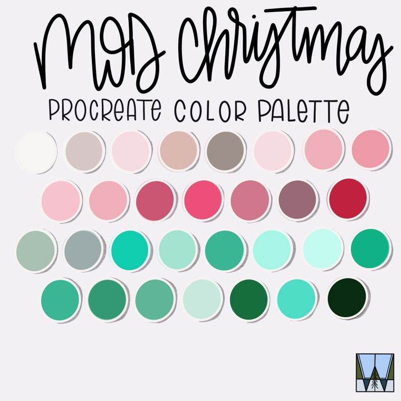 Mod Christmas Procreate Color Palette Ipad Procreate - Etsy