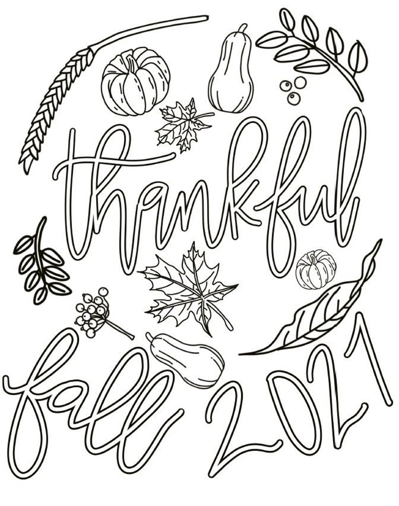 Printable Thanksgiving Coloring Page, Fall Coloring Page, Printable ...