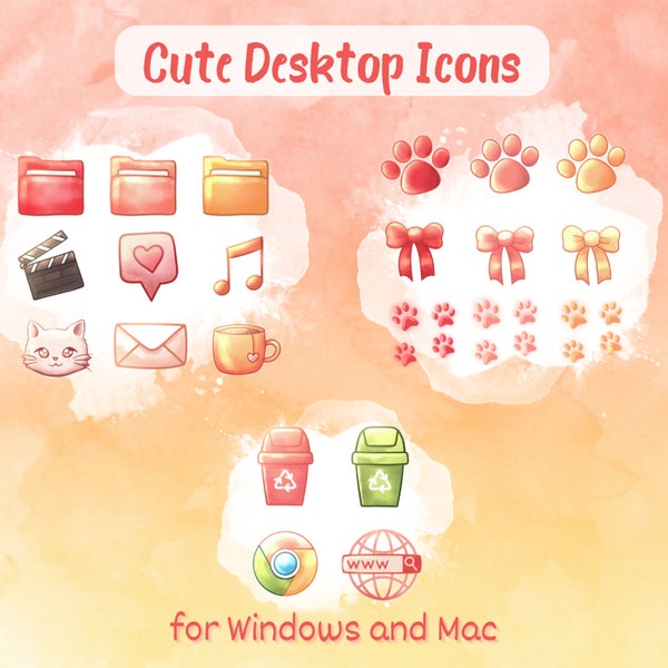 Cute Pastel Animal Desktop Folder Icons for Mac and Windows - Etsy