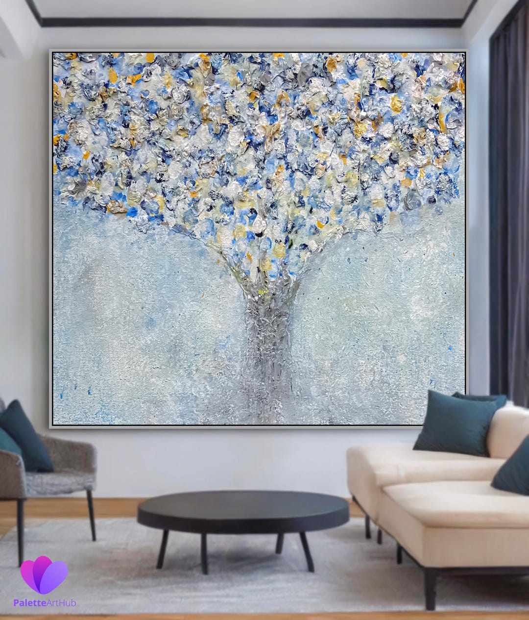 Extra Large Tree Wall Art Abstract Colorful Painting on Canvas for ...