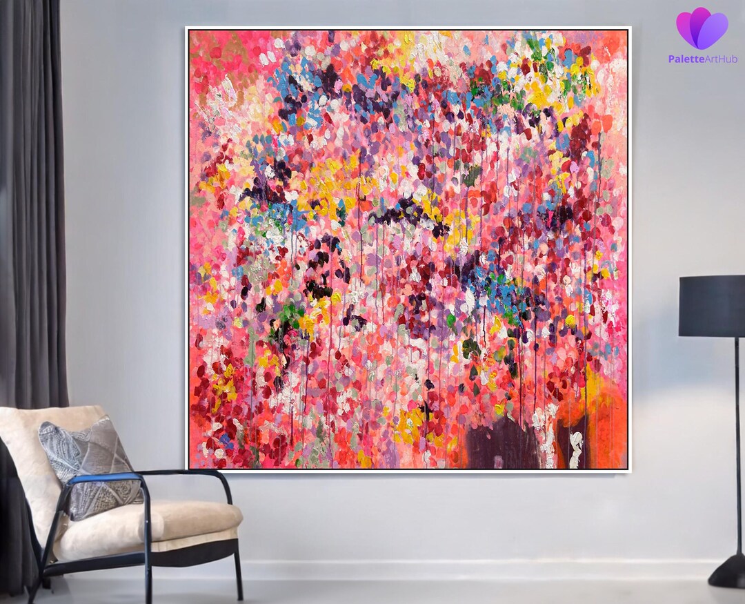 Modern Multi Color Dot Abstract Wall Art Canvas Wall Decor Painting ...