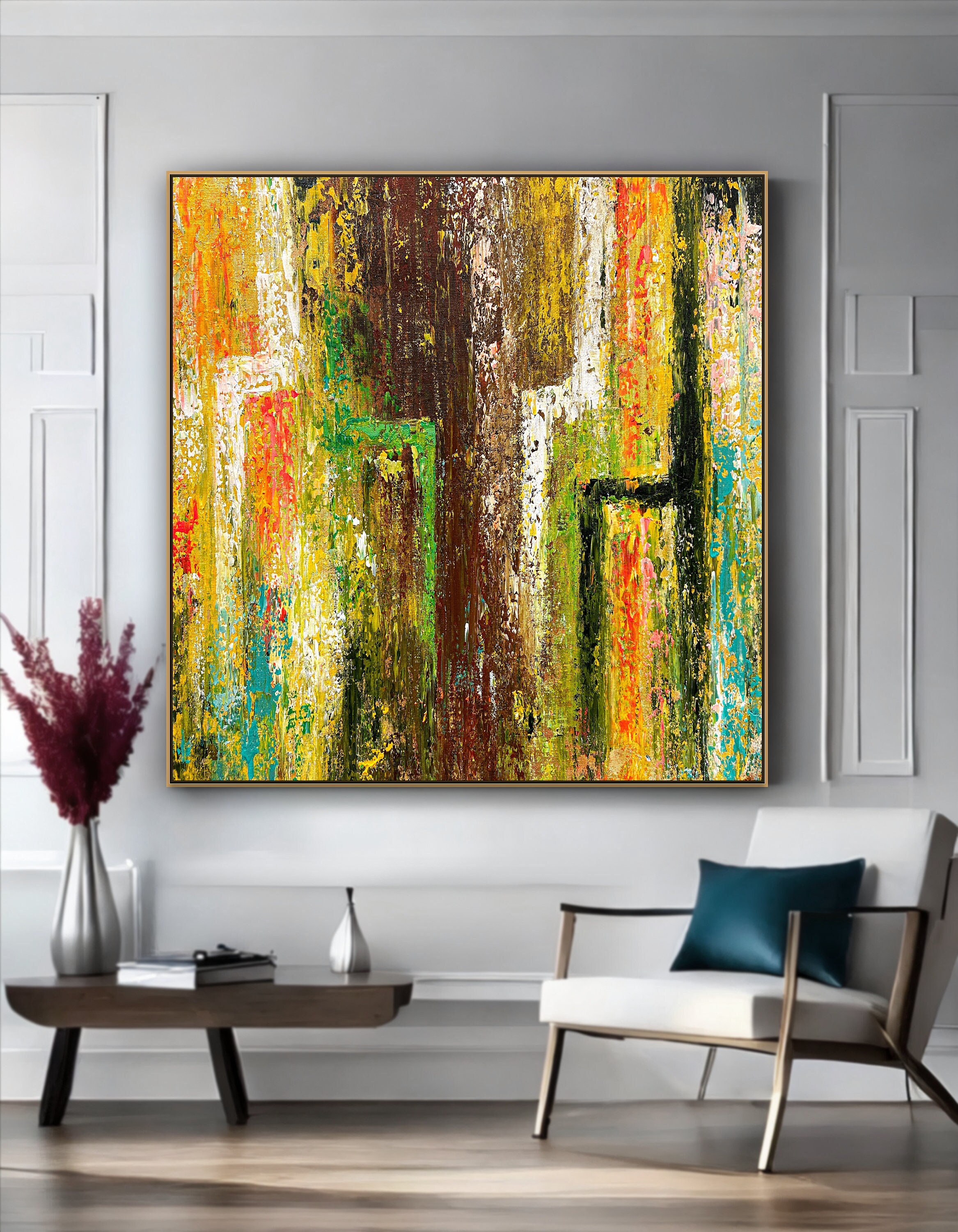 Extra Large Colorful Artwork on Canvas Contemporary Abstract Painting ...