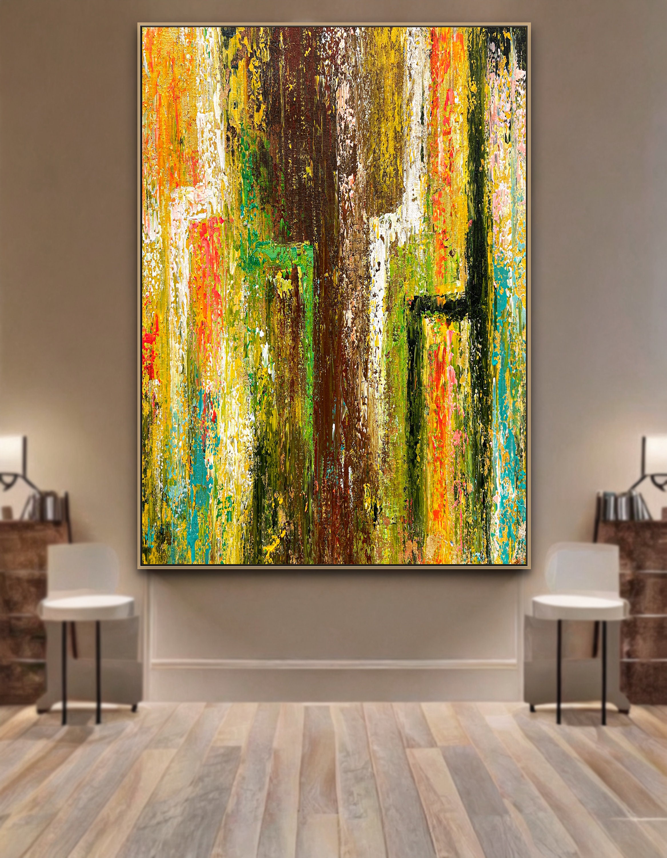 Extra Large Colorful Artwork on Canvas Contemporary Abstract Painting ...