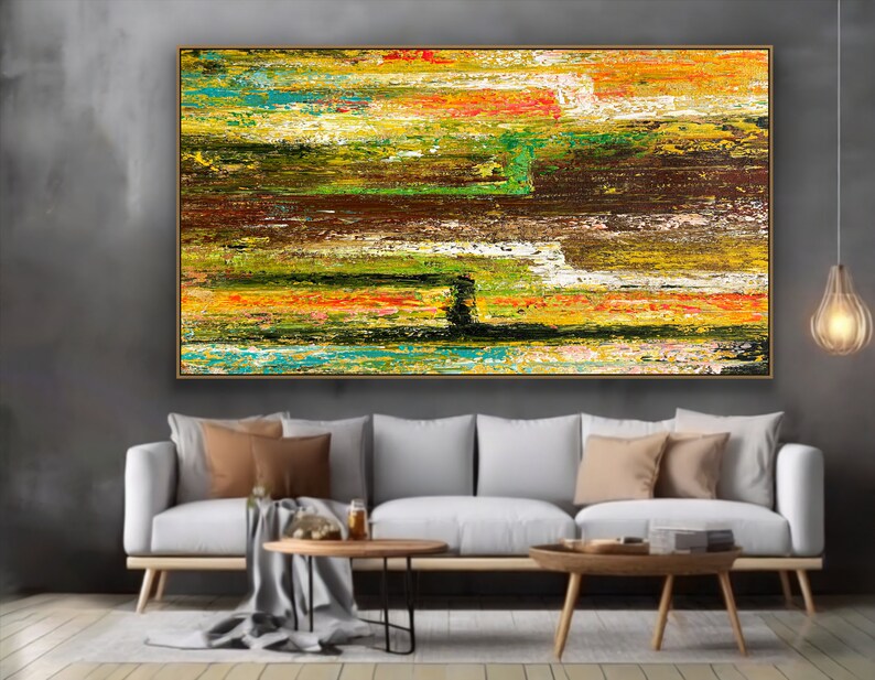 Extra Large Colorful Artwork on Canvas Contemporary Abstract Painting ...