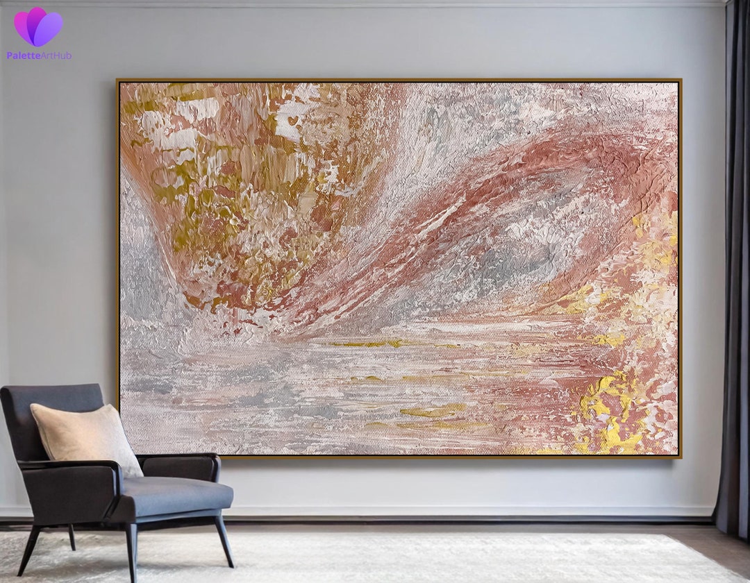 Abstract Handmade Textured Wall Art on Canvas Large Painting for Home ...