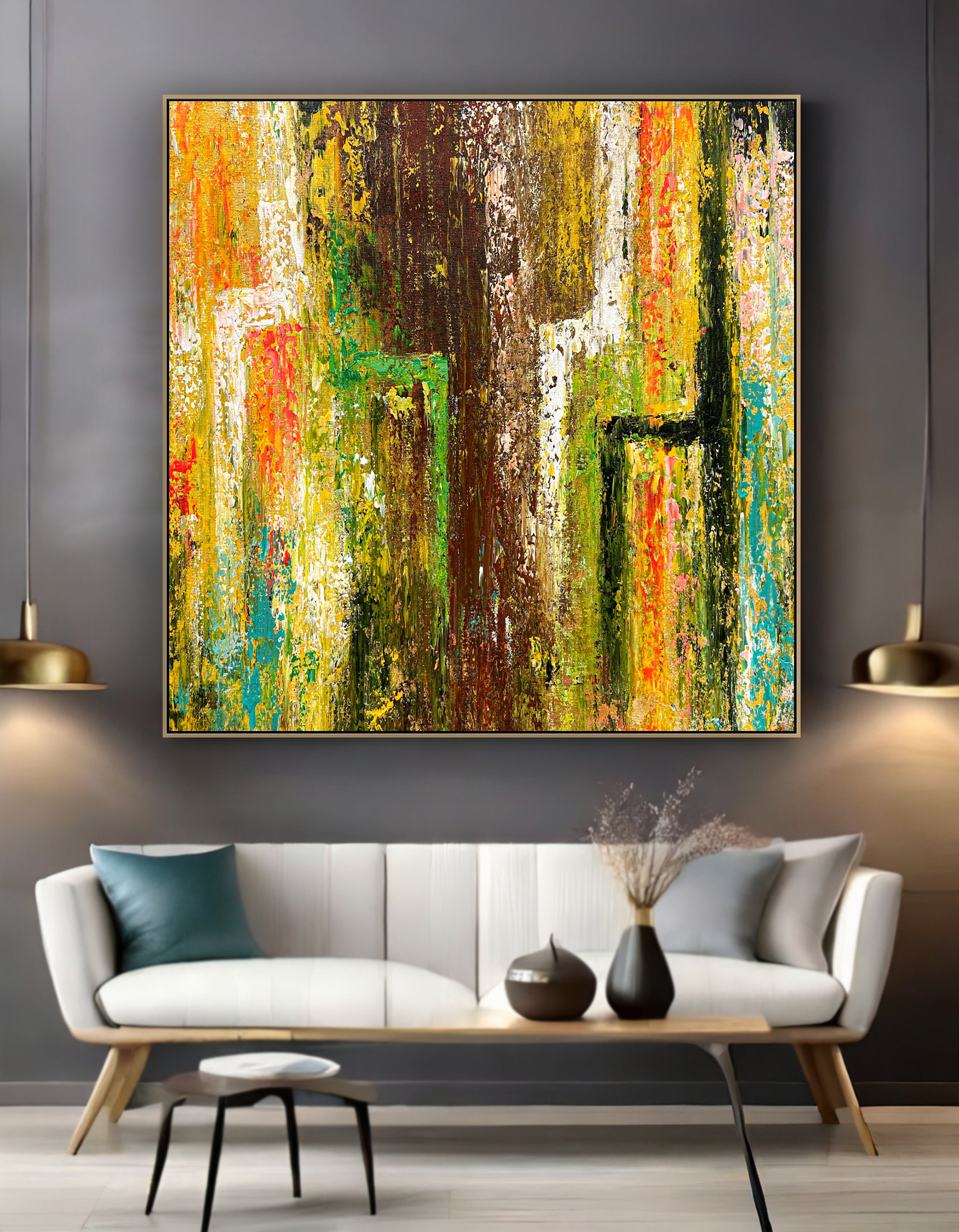 Extra Large Colorful Artwork on Canvas Contemporary Abstract Painting ...
