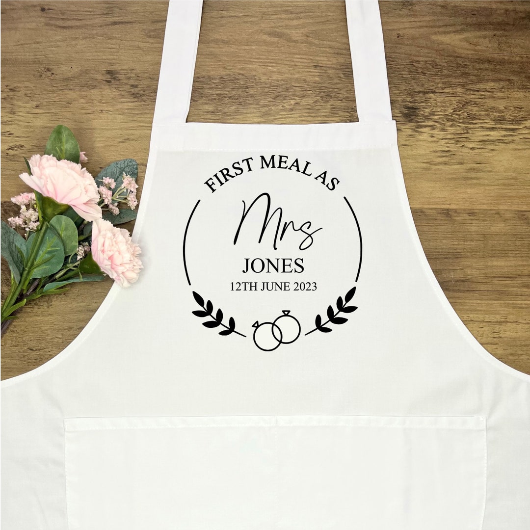 Wedding Apron Bride Grooms First Meal as Bridal Bib - Etsy UK