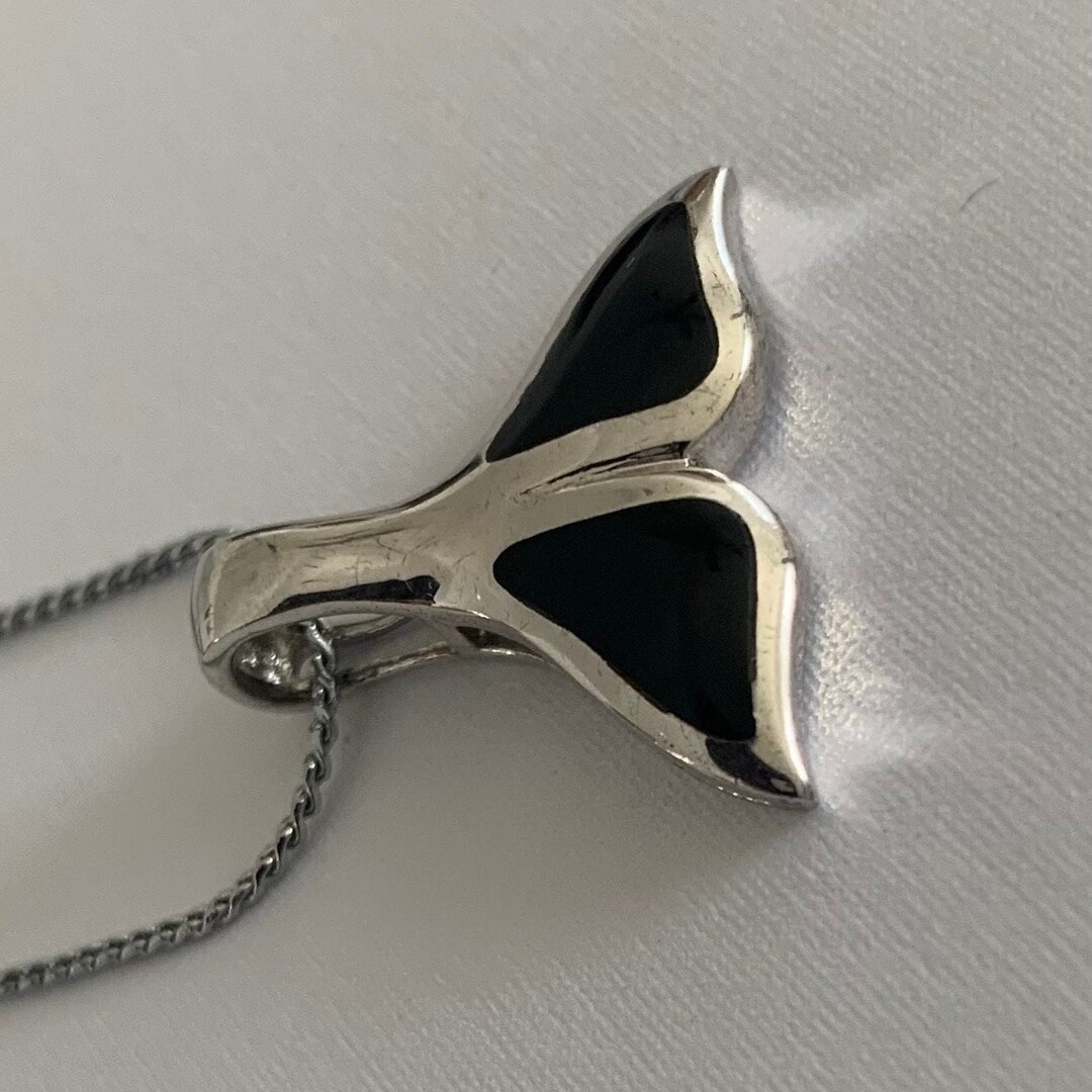 Silver Whale Necklace. Whales Tail 925 Necklace. Sterling Whale Tail ...