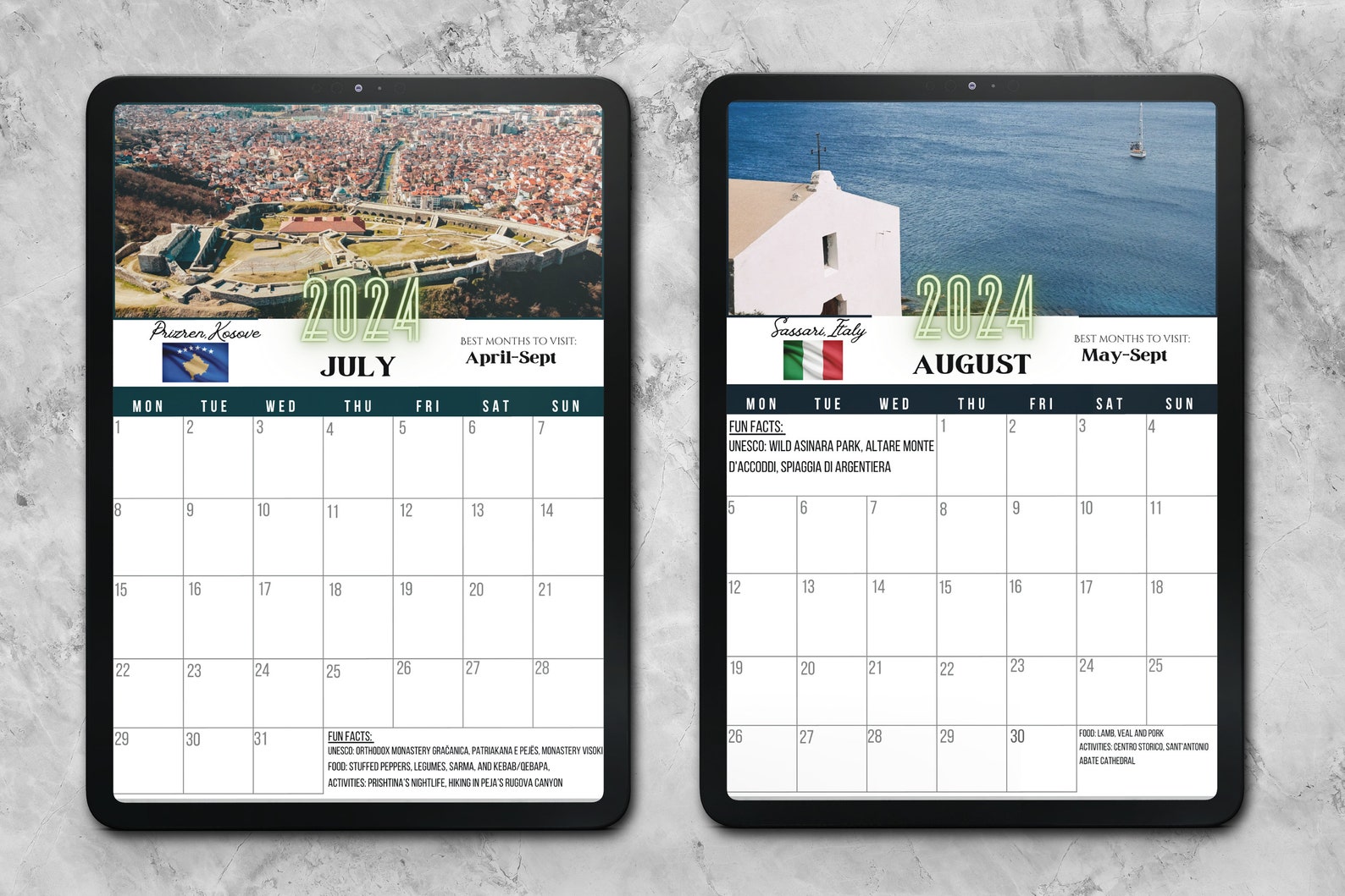 Wanderlust Calendar Collection - Etsy