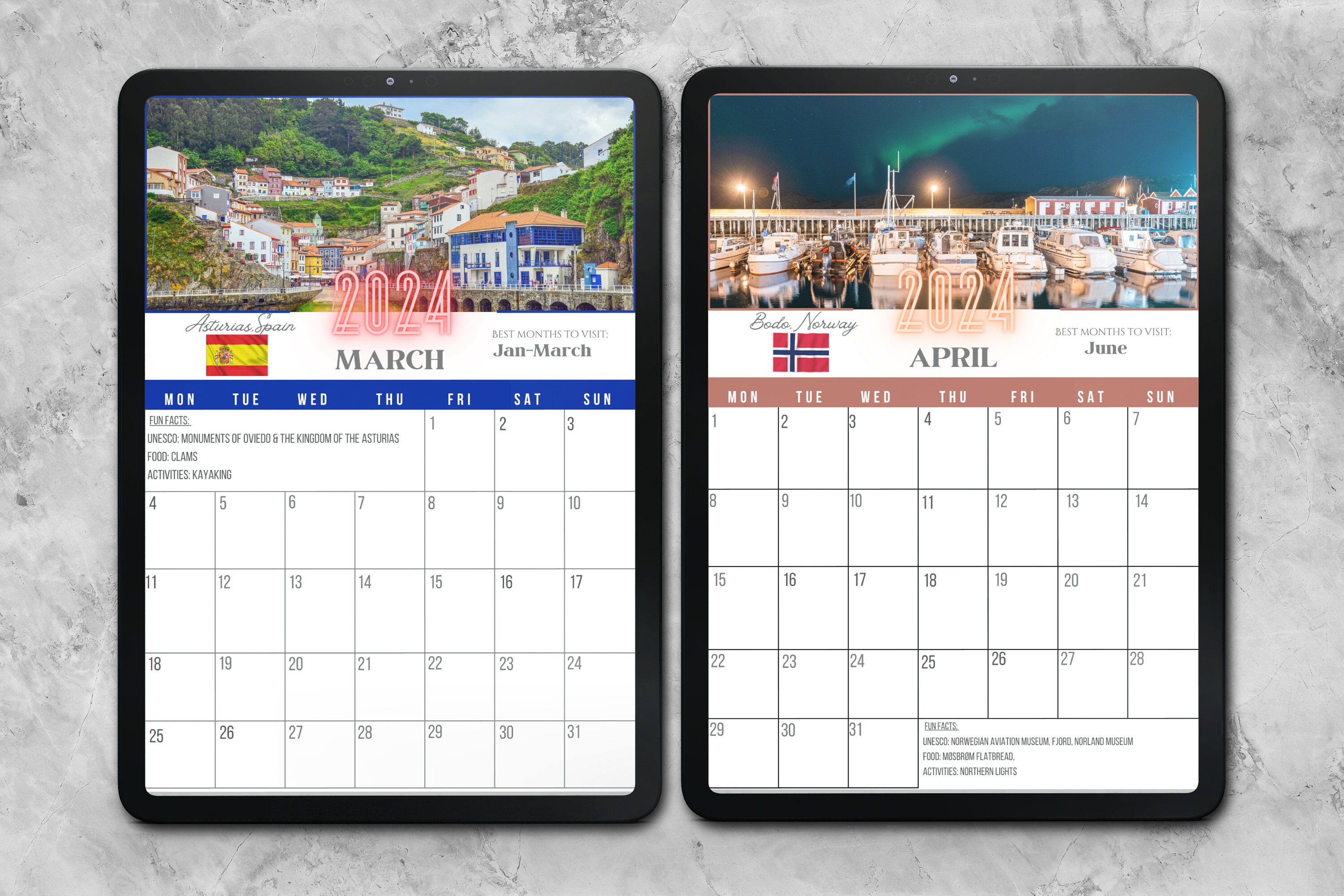 Wanderlust Calendar Collection - Etsy