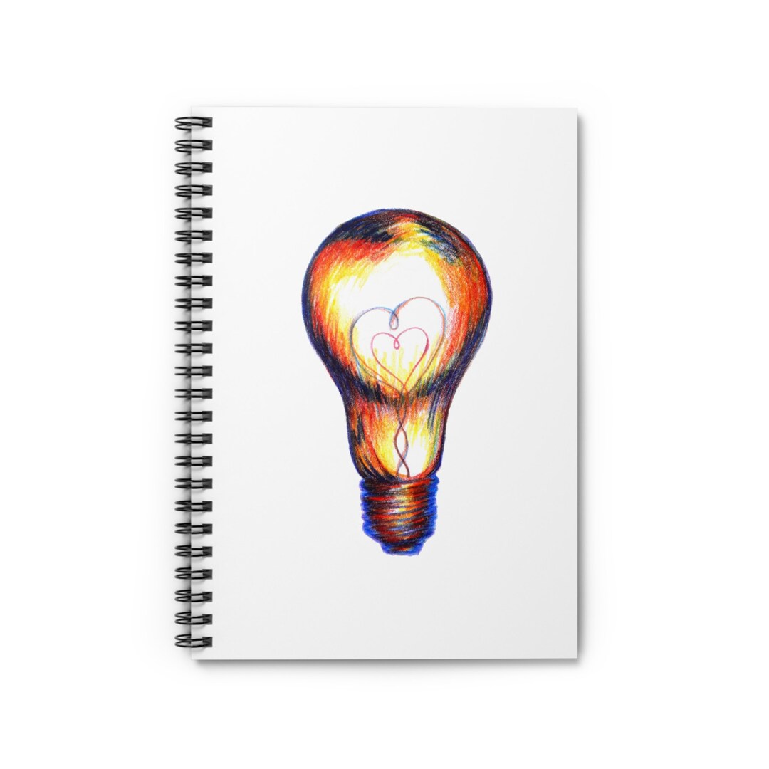 Spiral Notebook Ruled Line Lightbulb Journal - Etsy
