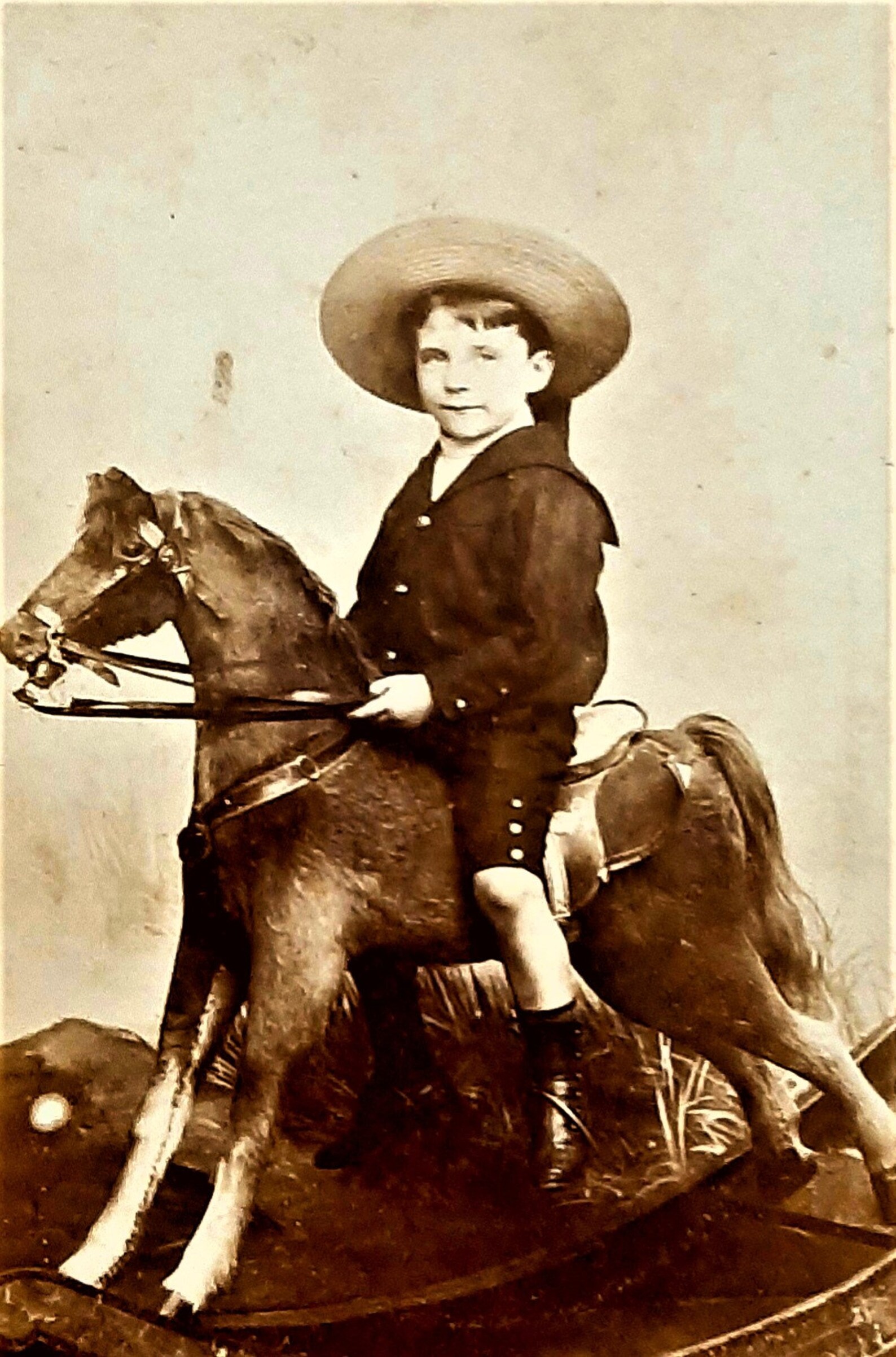 Original Antique Photograph Cowboy Boy on | Etsy