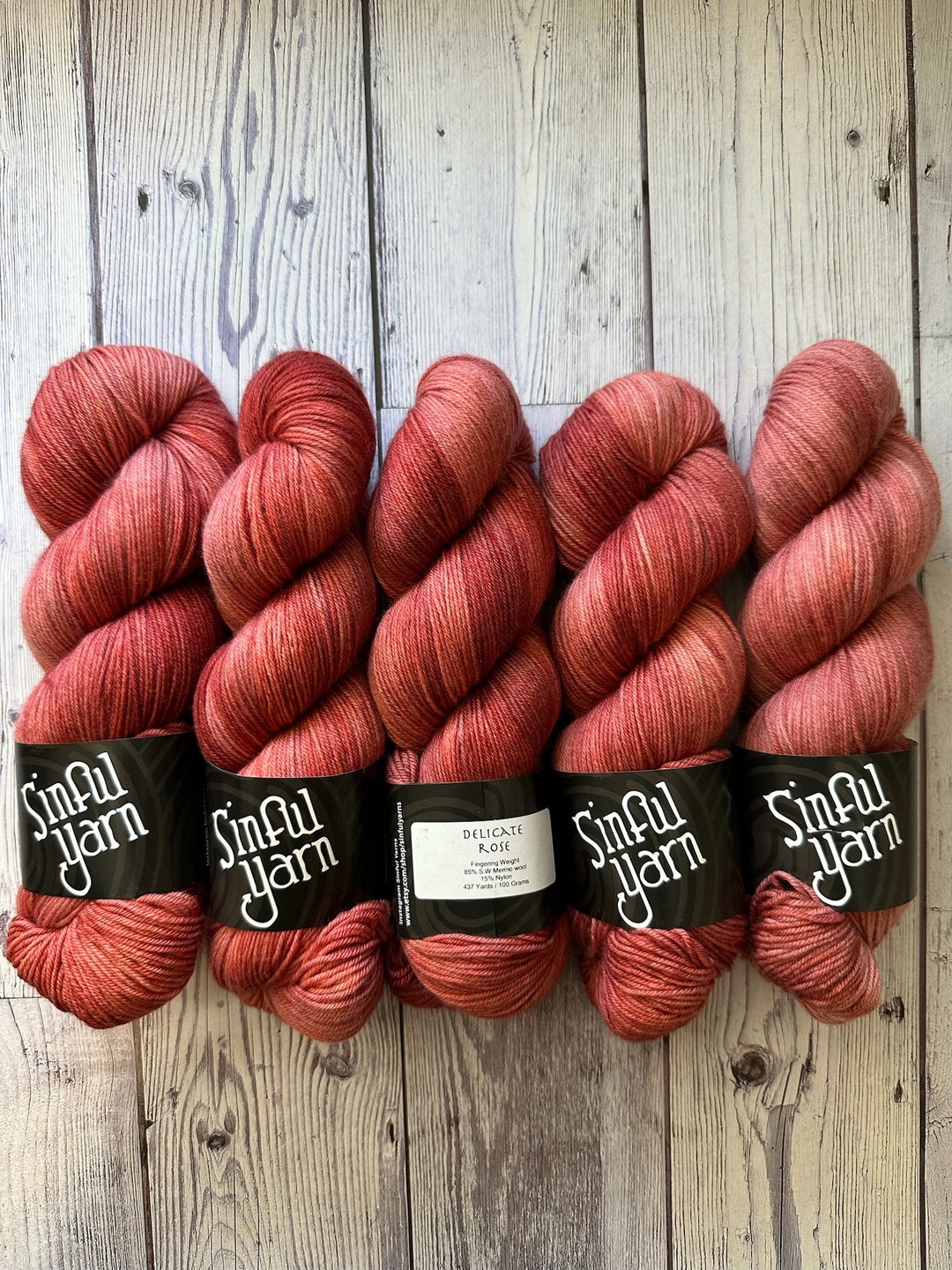 Delicate Rose | Pink Yarn | Hand Dyed Yarn | Fingering Weight | 85/15 ...