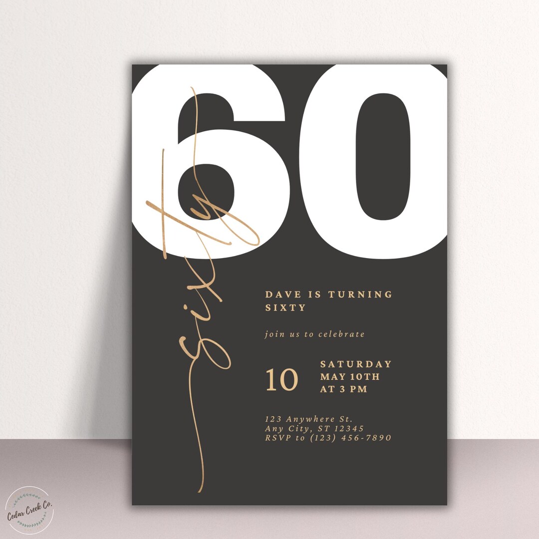 Modern Birthday Invitation Template, Elegant Party Announcement ...