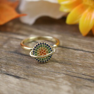Fidget Ring , Daisy Flower Ring, Silver Anxiety Rings, Adjustable ...