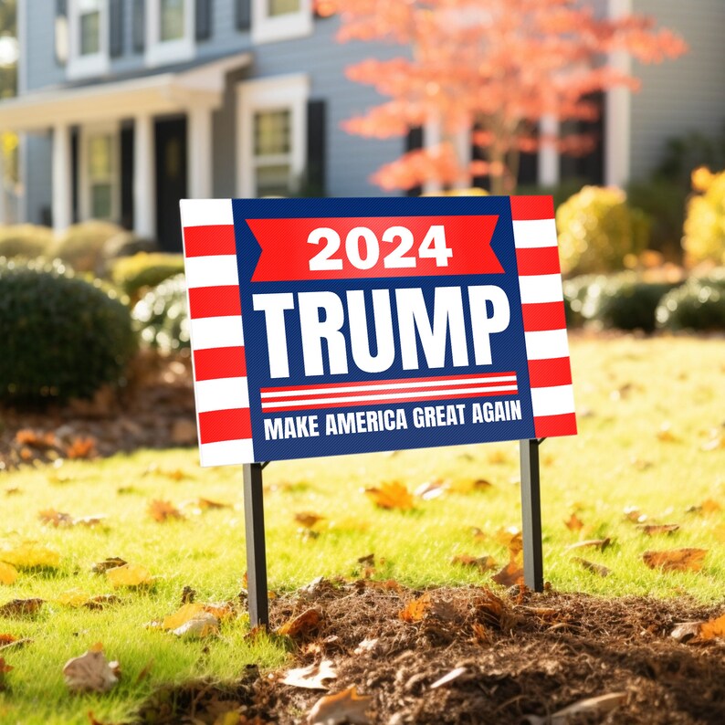 Trump 2024 Yard Sign American Flag Donald Trump for President 2024 Take ...