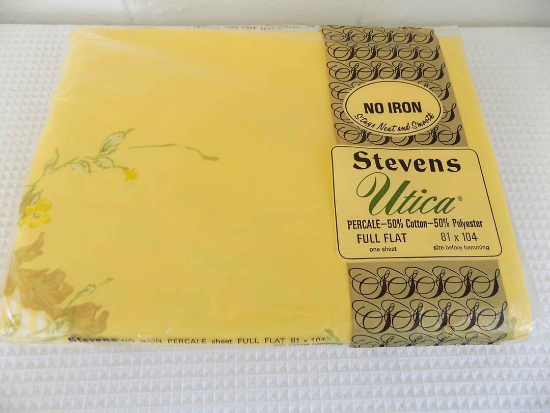 Yellow Floral Full Size Flat Sheet Stevens, Utica Vintage Bedding ...