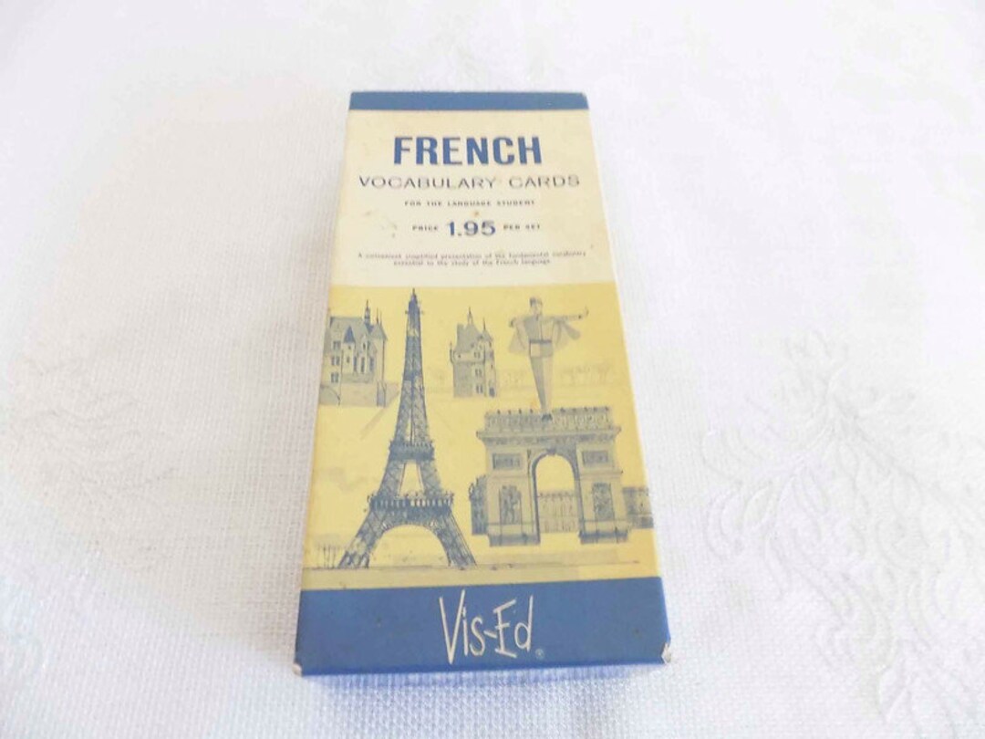 Vintage French Vocabulary Cards for the Language Student Viz-ed Home ...