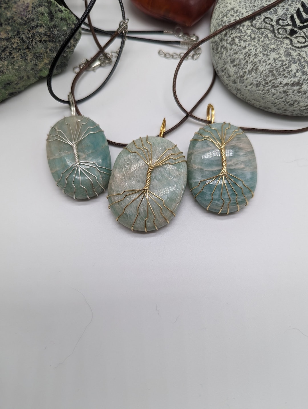 Amazonite Simple Tree Wrap Crystal Jewelry Wire Wrapped Jewelry Gift ...