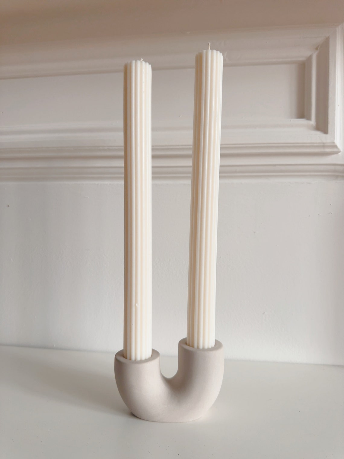 Ribbed Pillar Candle | Ribbed Dinner Candle | Ribbed Soy Candle | Tall ...