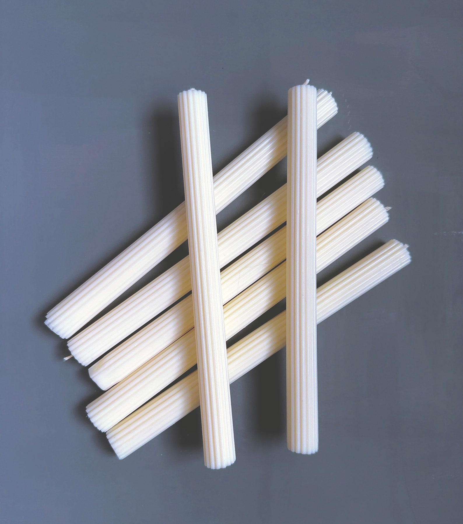 Ribbed Pillar Candle | Ribbed Dinner Candle | Ribbed Soy Candle | Tall ...
