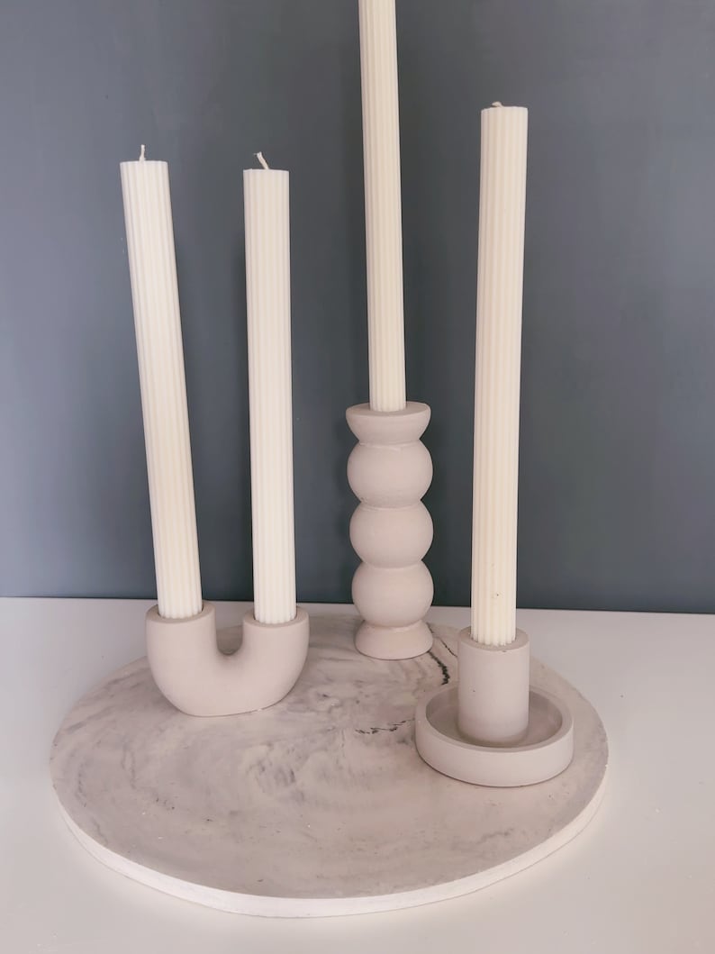 Ribbed Pillar Candle | Ribbed Dinner Candle | Ribbed Soy Candle | Tall ...