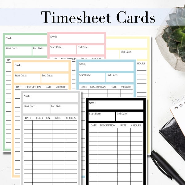 Work Job Time Cards - Etsy