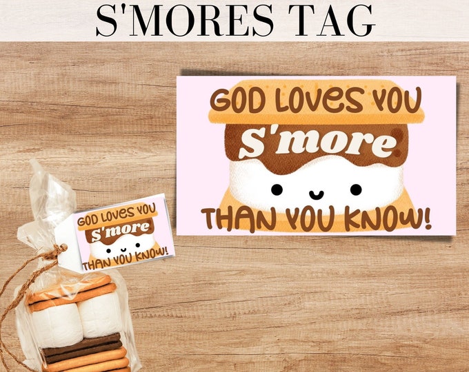 S'mores Tag, S'mores Gift Tag, Valentine Tag, Valentine's Day Tag ...