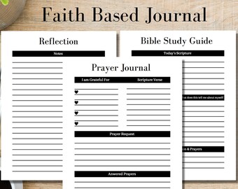 Prayer Journal Bible Study Printable Faith Based Journaling | Etsy